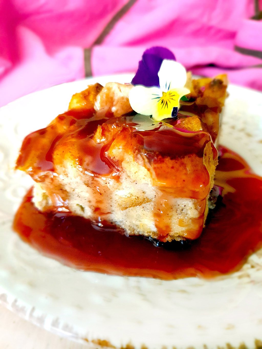 Bread Pudding with Syrup Sauce - Recipe - Desserts