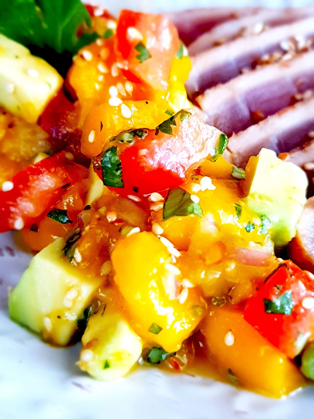 Seared Tuna With Mango & Avocado salsa - Fish/Seafood